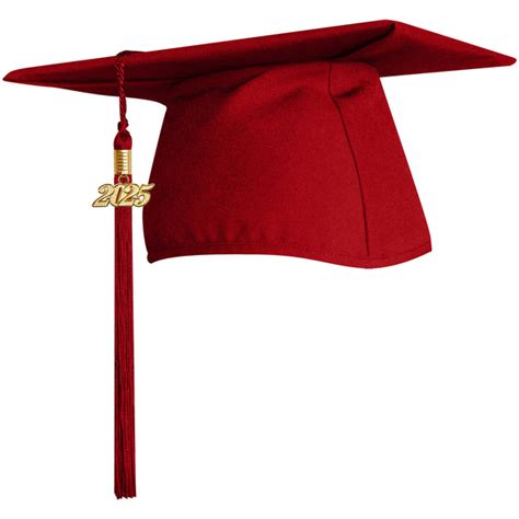 Matte Red Graduation Cap With Tasselhigh School Graduation World