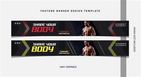 Premium Vector Fitness Youtube Banner Template