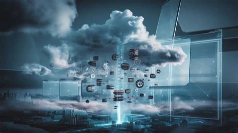 Comprehensive Cloud Computing Infrastructure Hybrid Cloud Network Concept Background Stock