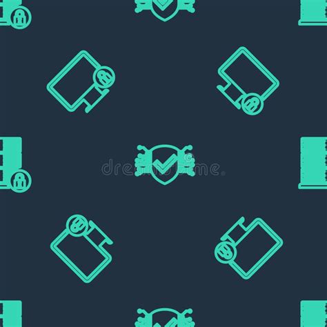 Set Line Cyber Security Lock On Monitor And Server With Lock On