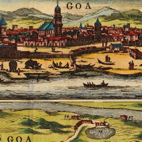 Goa India 1672 Plan And View Baldæus Old Map Goa