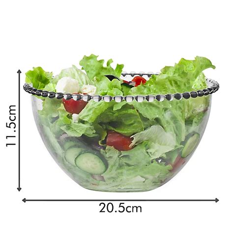 Bella Perle Glass Beaded Edge Dinnerware Serving Salad Dinner