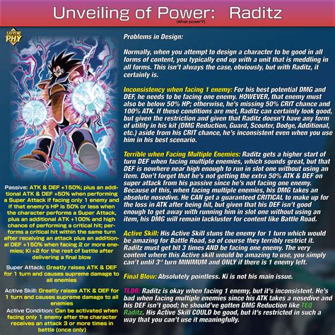 A Lesson In Bad Design Phy Raditz Rdbzdokkanbattle