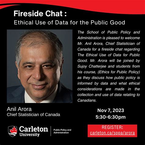 Im Looking Forward To Hosting The Chief Statistician Of Canada Mr Anil Arora As He Speaks To
