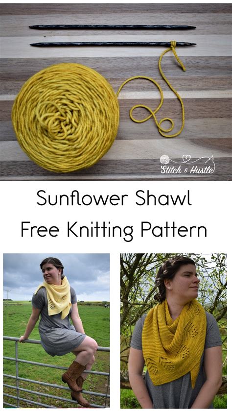 Sunflower Knit Shawl Free Pattern — Stitch And Hustle