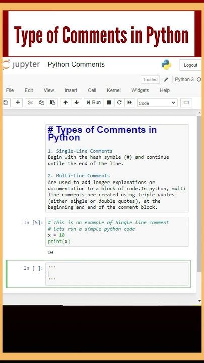 1 Types Of Comments Python Coding Youtube