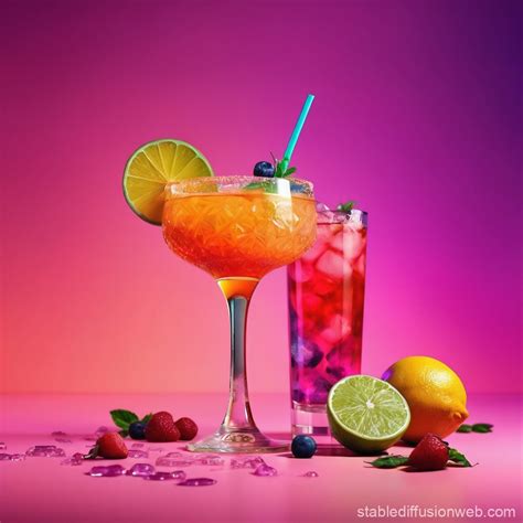 Vibrant Cocktail Drink Background Stable Diffusion Online