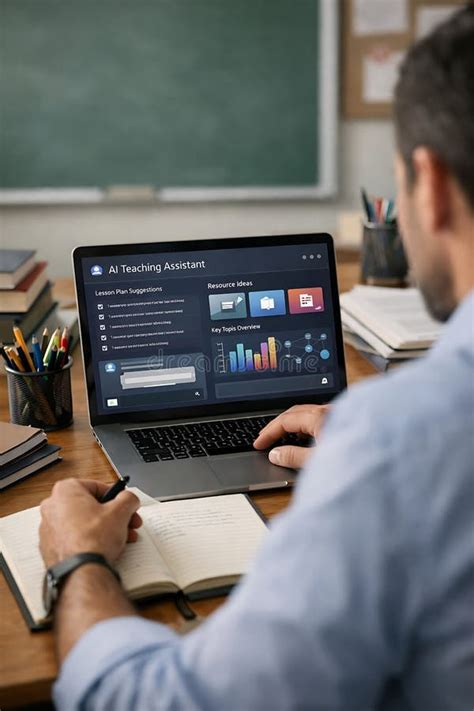 Educator Using Ai Teaching Assistant For Lesson Planning And Analytics