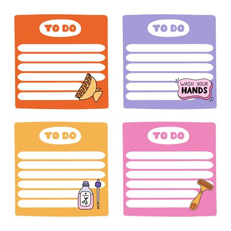 Cute Hand Drawn Notebook Template For To Do List And Notes With Spa Hygiene Bath Cartoon