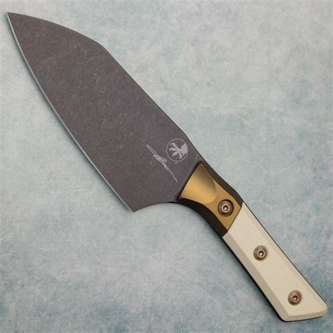 Microtech Santoku 6 Knife Ivory G 10 Handle W Bronzed Titanium