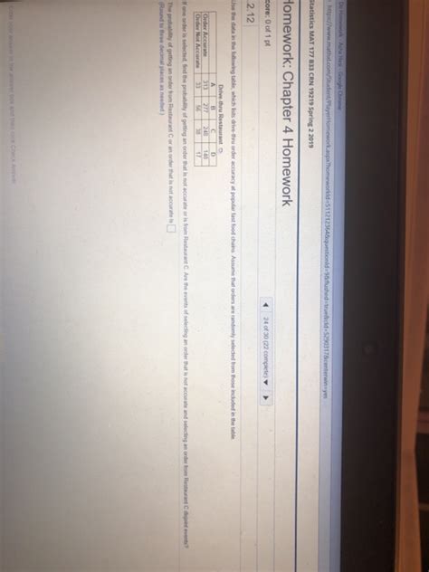 Solved Omework Chapter 4 Homework Core 0 Of 1 Pt 2 12 24