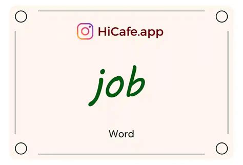 English Word Job Meaning And Definition Hicafe