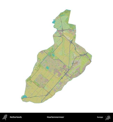 Haarlemmermeer Netherlands Isolated On White Topographic