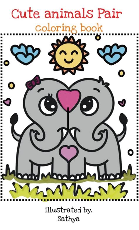 Colroing Book Cute Animals Pair Behance