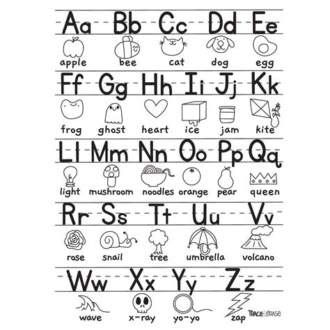 Printable Alphabet Chart Black And White