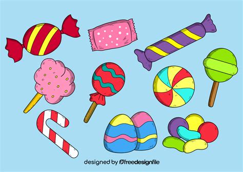 Candy Drawing Set Vector Free Download