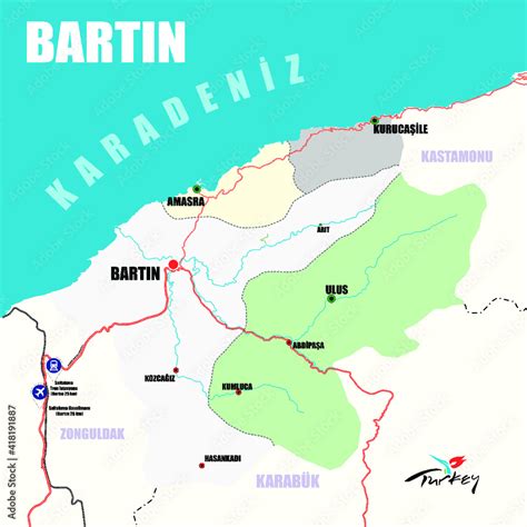 Bartin Turkey Bartin Haritasi Bartin Ilceleri Amasra Kurucaşile