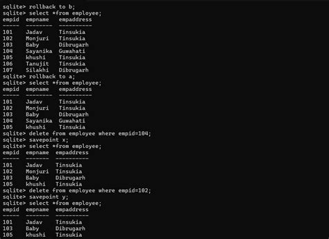 Commit Rollback And Savepoint In Sqltcl Commands Commit Rollback And