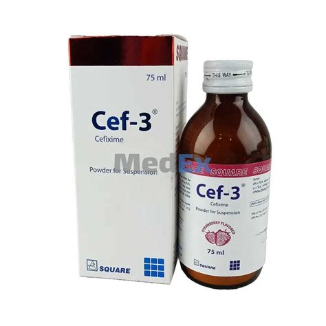 সেফ ৩ ১০০ মিগ্রা৫ মিলি সাসপেনশন Cef 3 100 Mg5 Ml Suspension