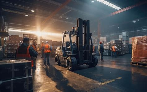 premium ai image precision handling skilled forklift operators