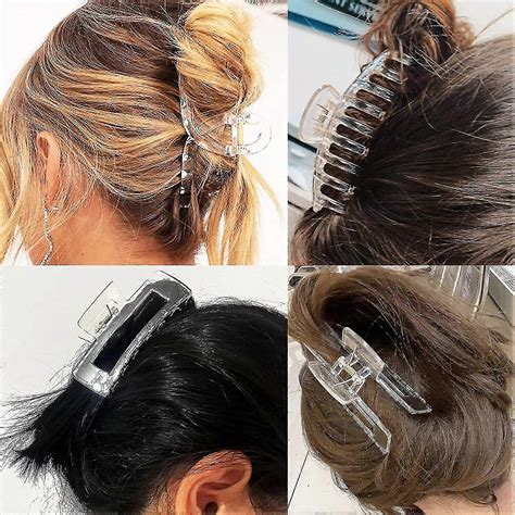 Clear Hair Clips For Thick Fine Thin Hair Strong Fixed Teeth