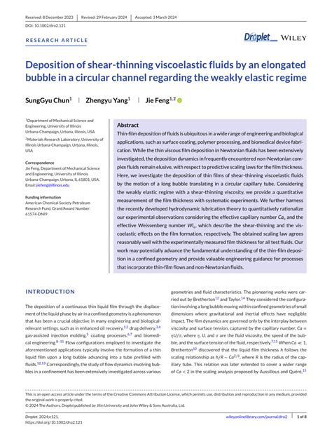 Pdf Deposition Of Shear‐thinning Viscoelastic Fluids By An Elongated