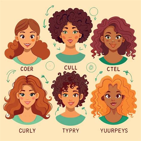 Ilustração Vetorial De Tipos De Cabelos Gráfico Com Todos Os Tipos De