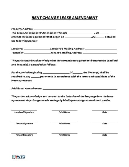 Free Lease Amendment Forms Pdf Word Free Lease Amendment Forms Pdf Word