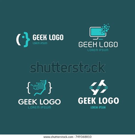 Geek Logo Programmers Icon Stock Vector Royalty Free 749368810