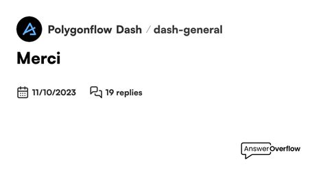 Merci Polygonflow Dash