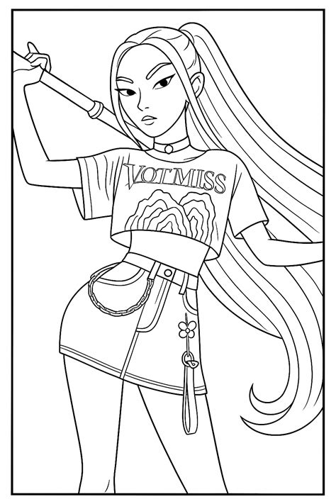 Free Mira With Magic Scythe Coloring Pages Kpop Demon Hunters Printable