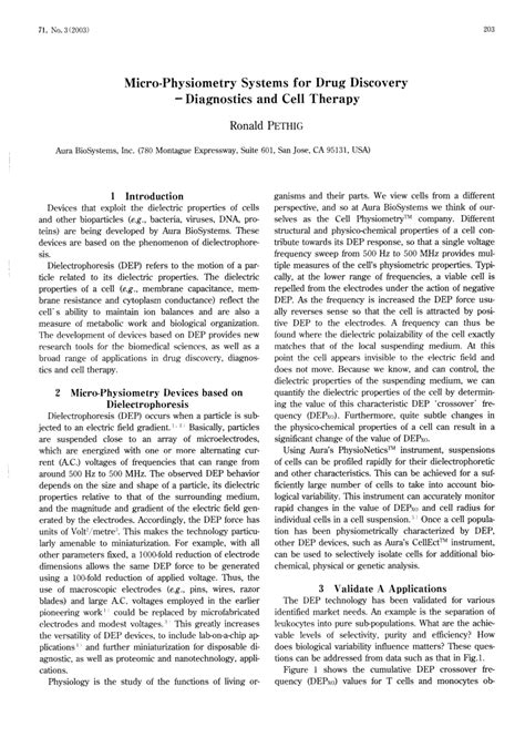 Pdf Micro Physiometry Systems For Drug Discovery Diagnostics And Cell Therapy