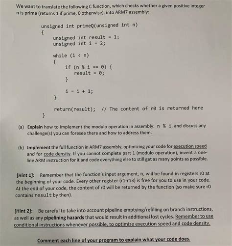 Solved We Want To Translate The Following C Function Which Chegg