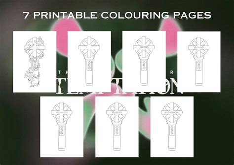 Txt Lightstick Colouring Pages Instant Download Kpop Pdf Etsy