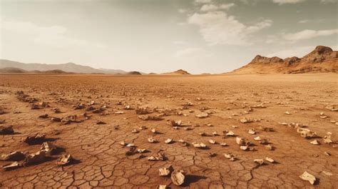Premium Ai Image A Stark And Desolate Desert Landscape