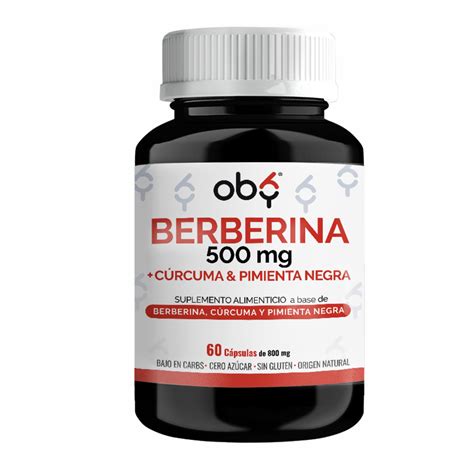 Berberina Hcl Pura 60 Caps Potenciada Con Piperina Y Cúrcuma