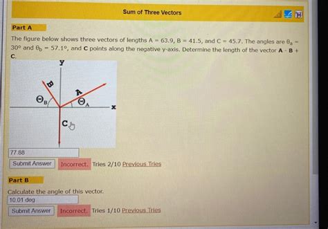 Solved Sum of Three Vectors 'H Part A The figure below shows | Chegg.com
