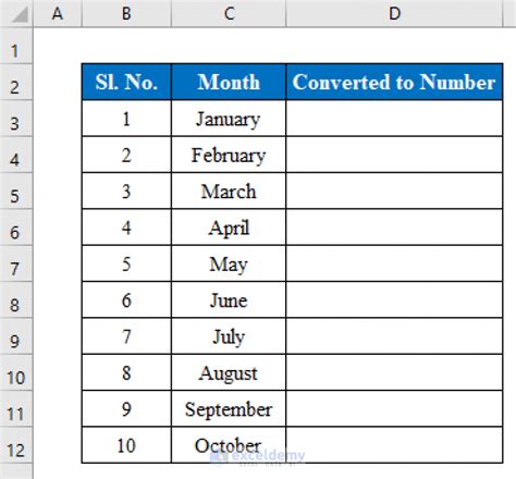 How To Convert Month To Number In Excel Easy Methods