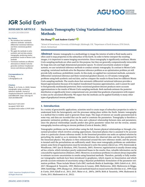 Seismic Tomography Using Variational Inference Methods Request PDF