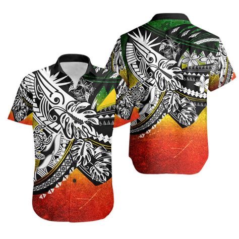 Tokelau Shirt Tribal Jungle Pattern Reggae Color