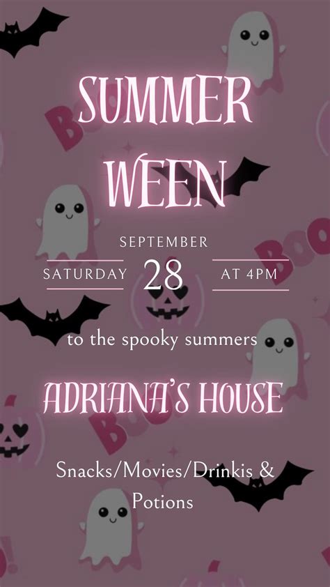Summerween Party Invitation Summer Halloween Party Invite Summer
