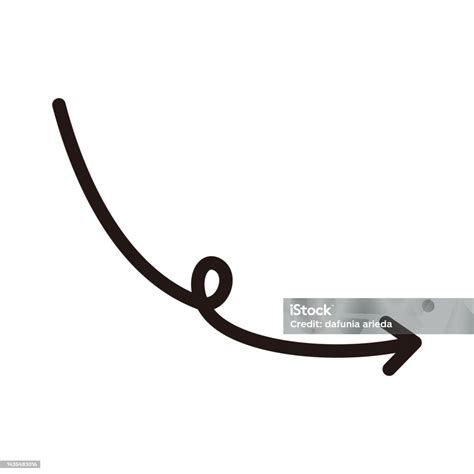 Ilustración De Ilustración De Una Flecha Curva Dibujada A Mano Y Más