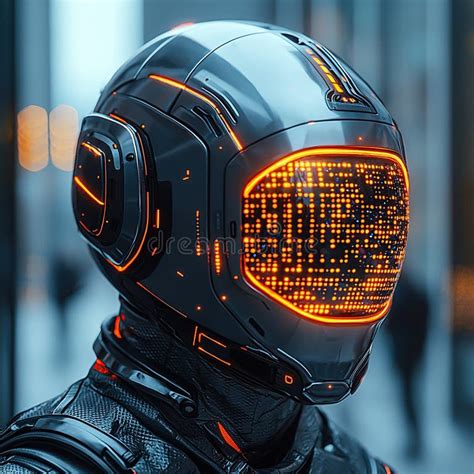 A Sleek Robot Head Showcases Advanced Tech With A Digital Visor