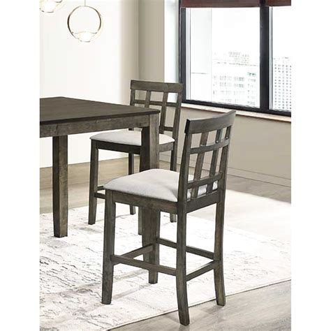 August Grove® Contemporary Grey Wooden Counter Height Dining Chairs