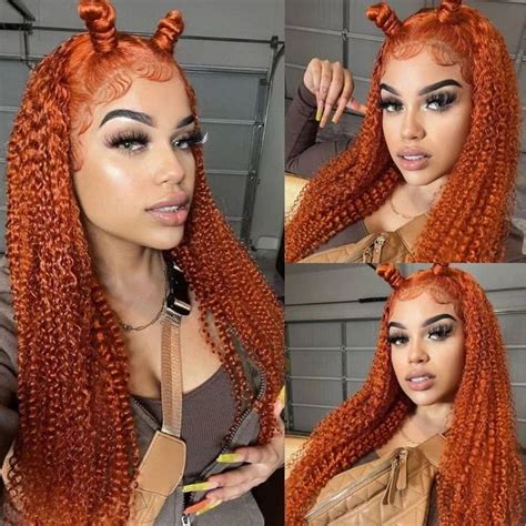 Allove Ginger Deep Wave Human Hair 13x4 Hd Lace Front Wig Wear To Go