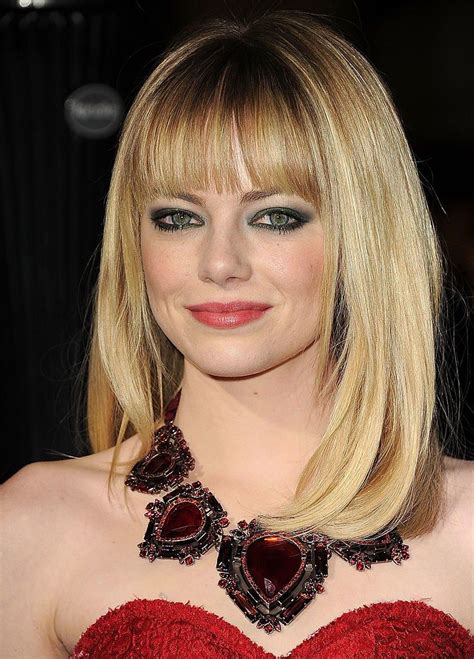 Emma Stone Emma Stone Bangs Emma Stone Hair Beauty Routine Checklist