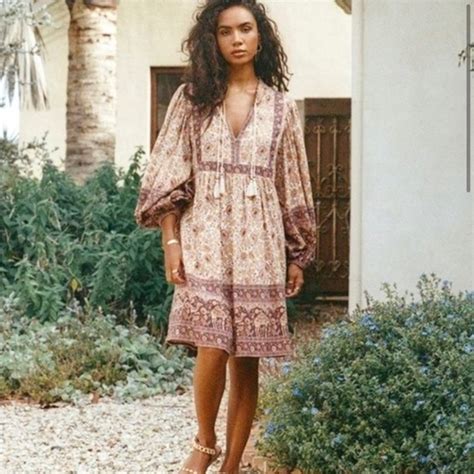 Spell Dresses Spell The Gypsy Sundown Boho Mini Dress In Spice