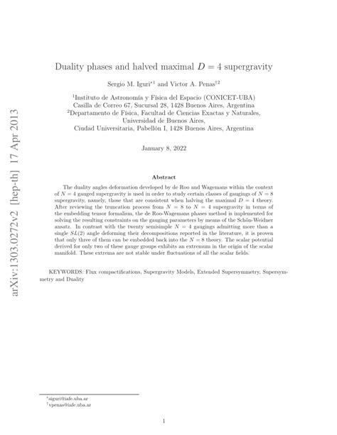 Pdf Duality Phases And Halved Maximal D4 Supergravity