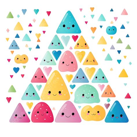 Kawaii Cute Triangle Abstract Shapes Cute Doodle Geometric Png