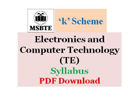 Msbte Electronics And Computer Technology Te Syllabus ‘k Scheme Truexams
